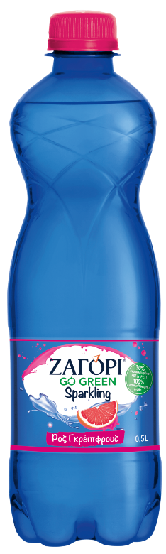 ΖΑΓΟΡΙ Sparkling Go Green απλή φιάλη 500ml με φυσικό άρωμα Ροζ ...
